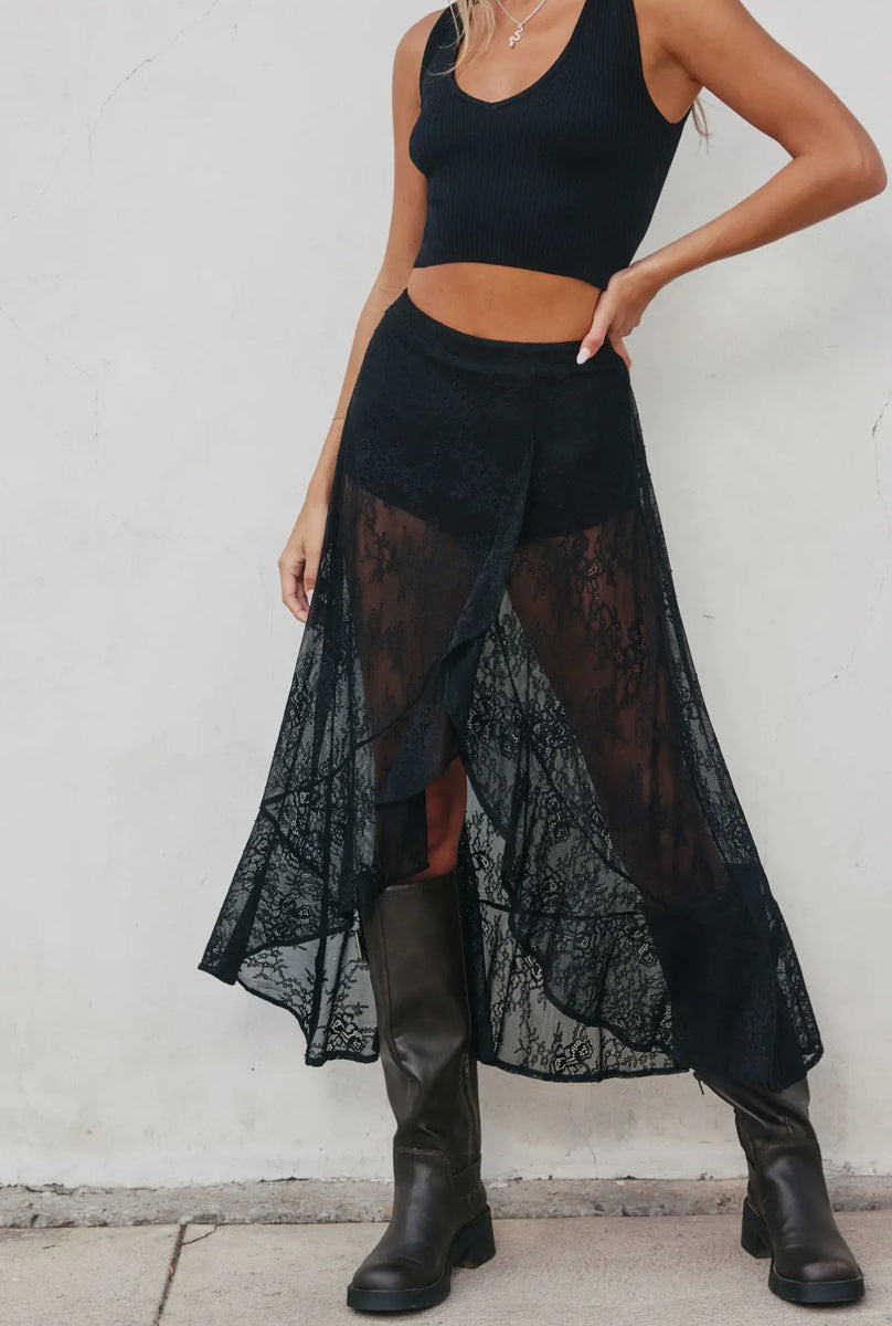 Midnight Muse Sheer Lace Skirt – Rock-n-Boho